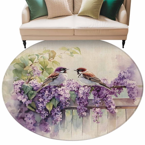 Flowers Birds Large Area Rugs for Bedroom Living Room, Soft Non Slip ...