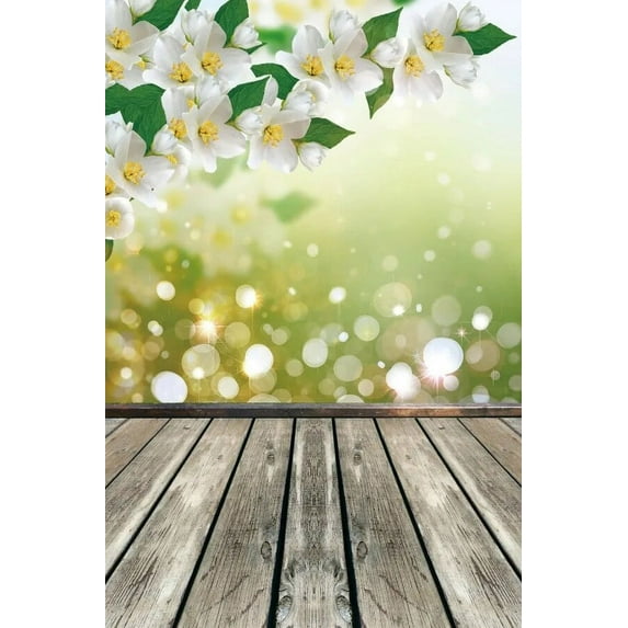 Flowers Blooming Trees Bokeh Wooden Floor Baby Portrait Photography ...