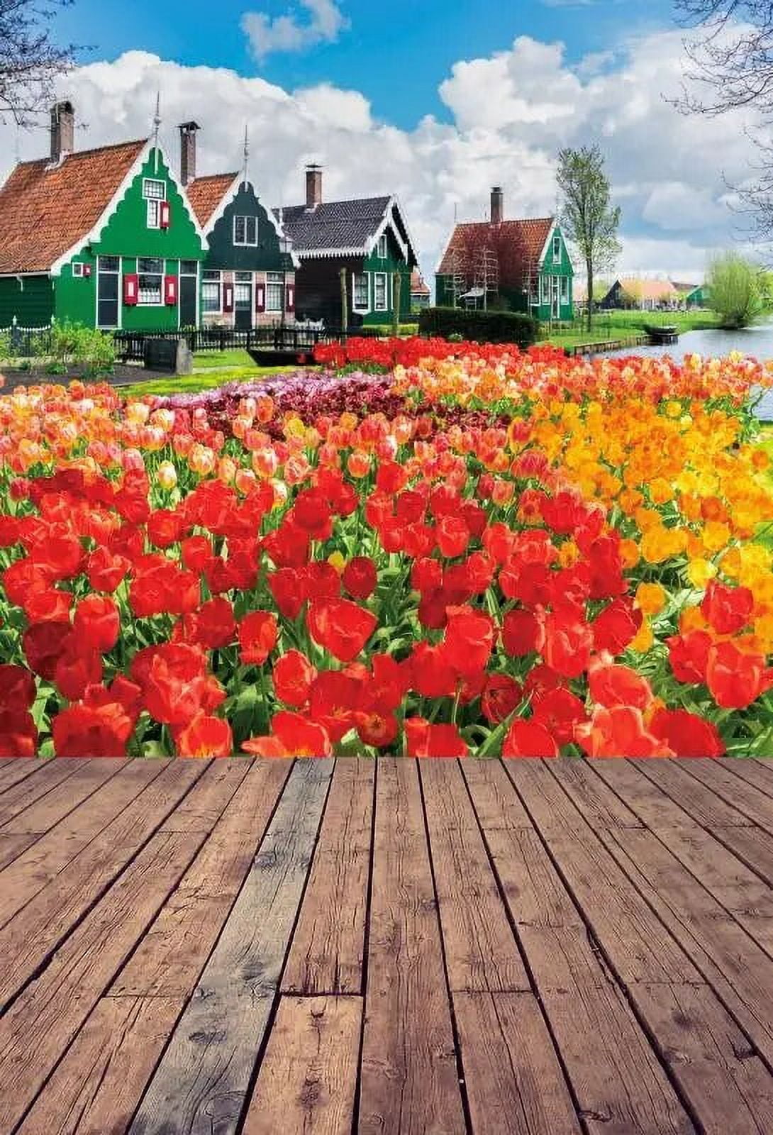 Flowers Blooming Trees Bokeh Wooden Floor Baby Portrait Photography Backdrops Photo Backgrounds ...