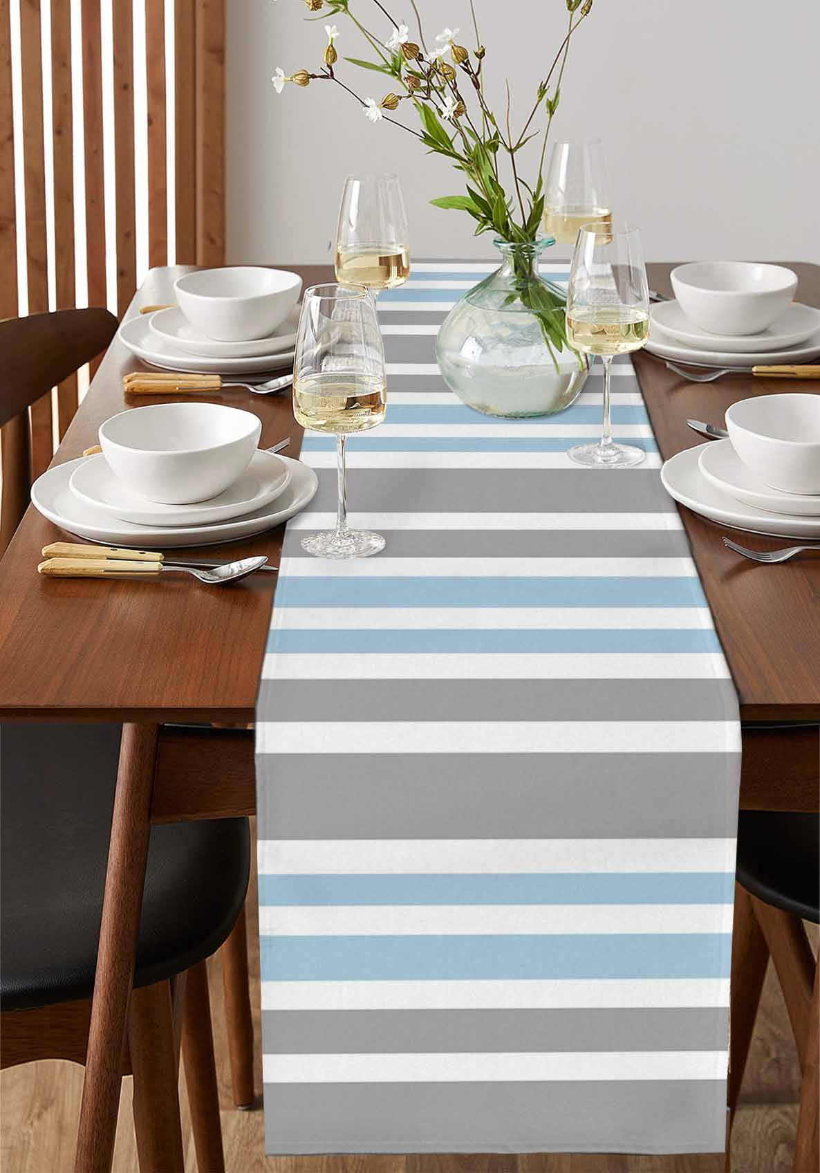 Flowers Blossom Scenery Table Runner 13x36in Non-Slip Cotton Linen ...