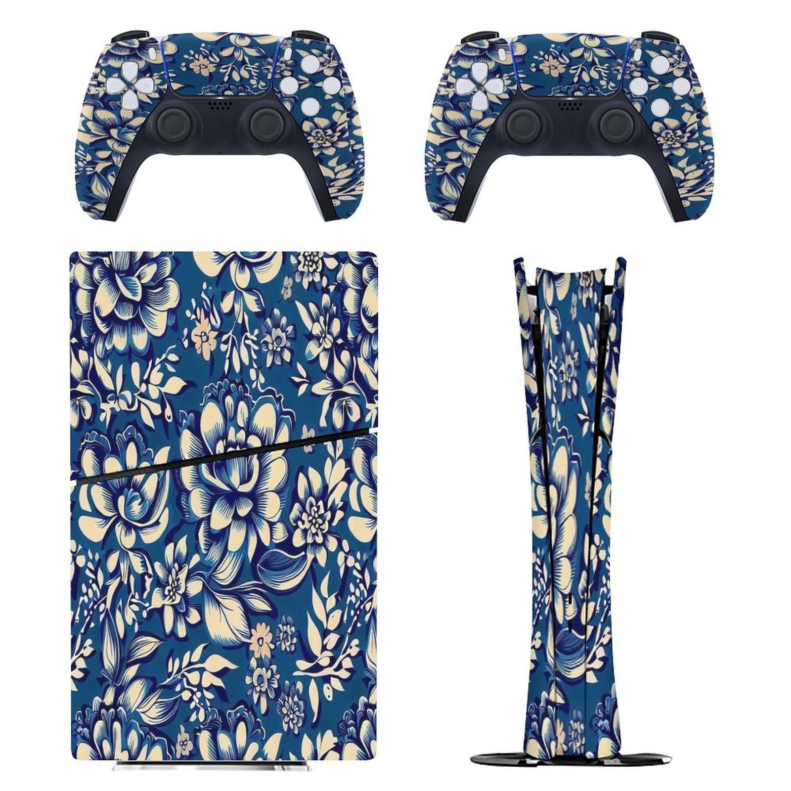 Flowers, Blue And White, Painting PS5/PS5 Slim Digital Disc Skin ...