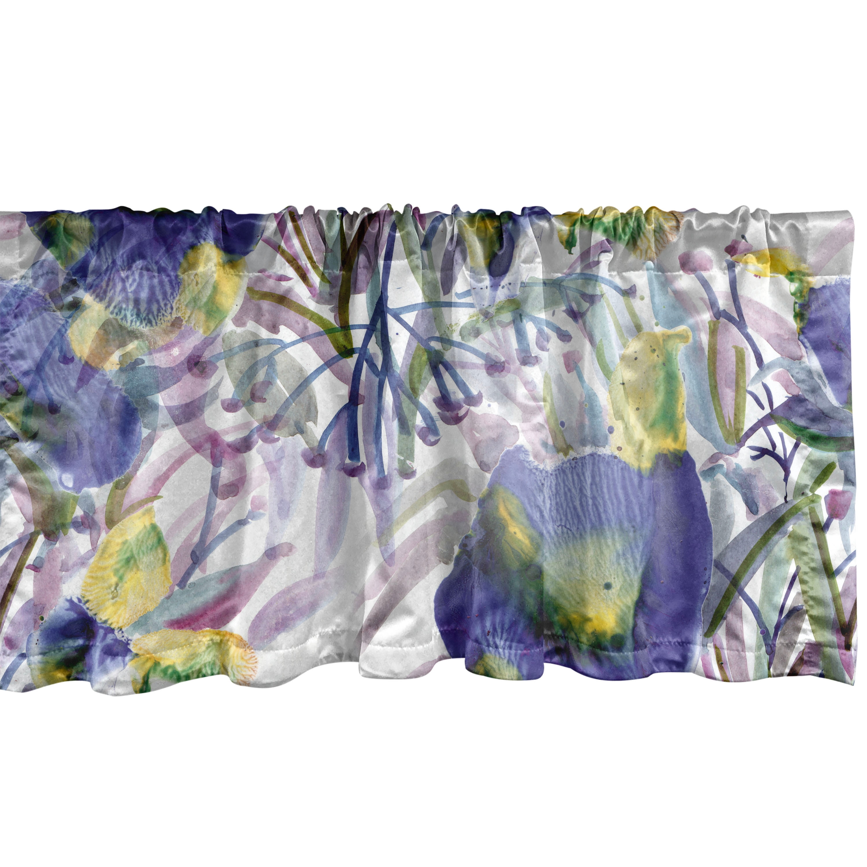 Flowers Boho Window Valance, Abstract Inspired Dreamy Floral Pattern ...