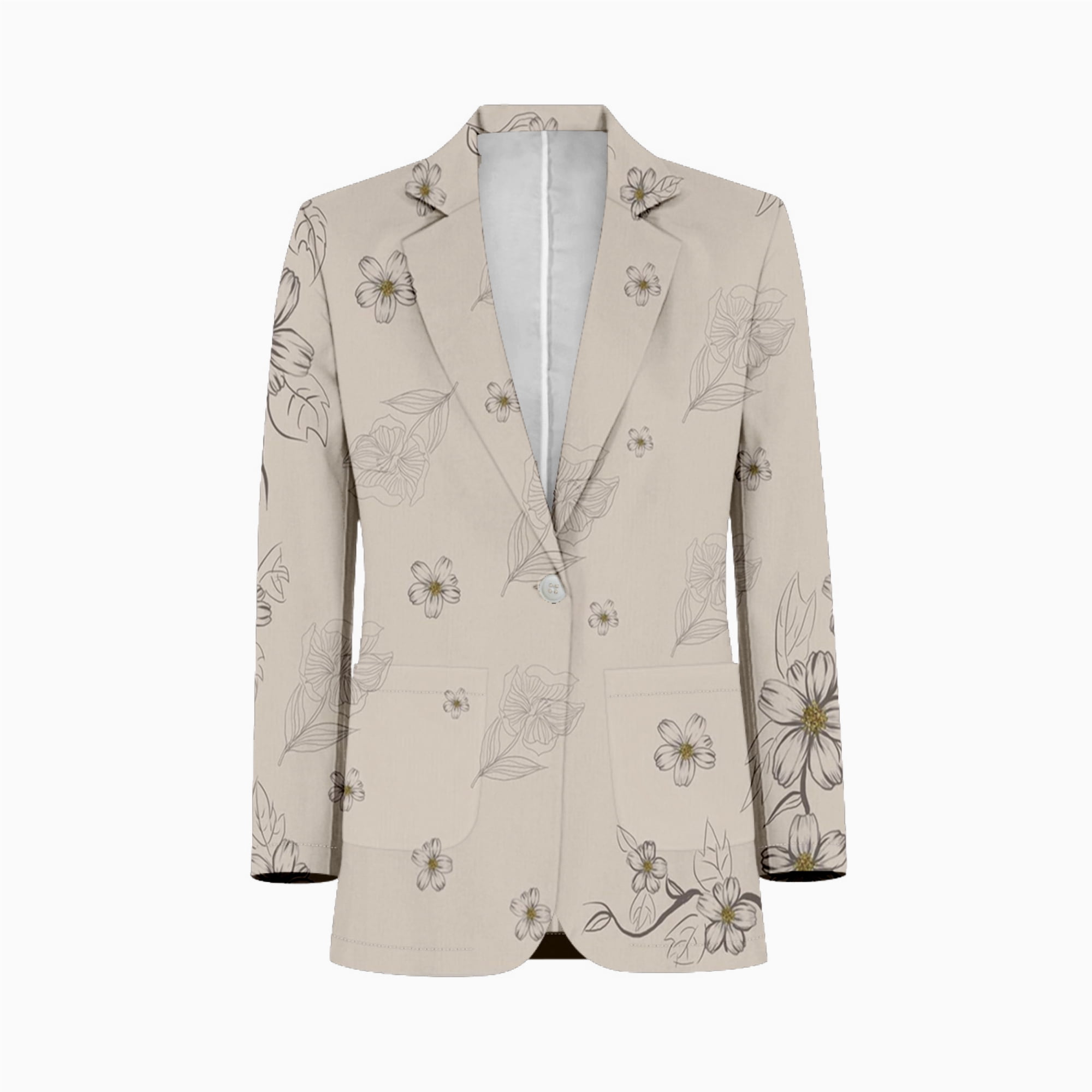 Flowers Botanical Mens Suits Shawl Collar Slim Fit Suit Mens Groom ...