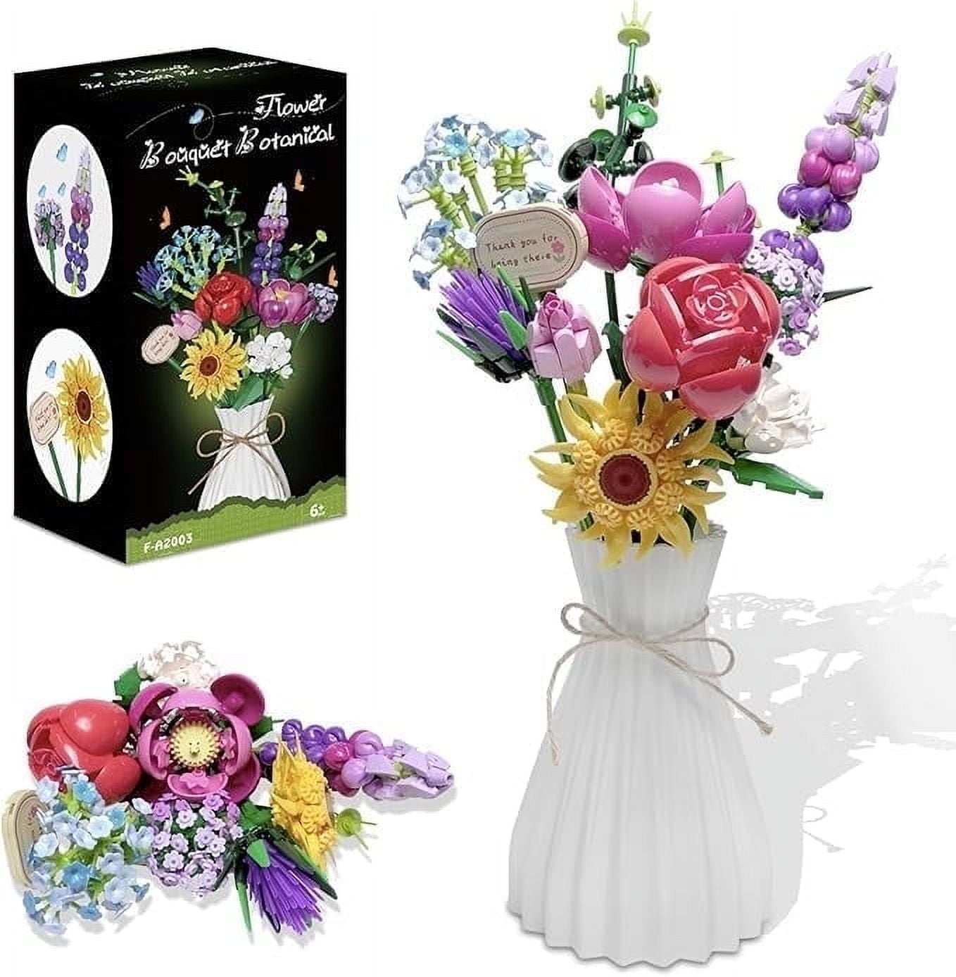 Flowers Bouquet Rose Building Blocks Set, Gothic Decoration, 967 Pcs ...