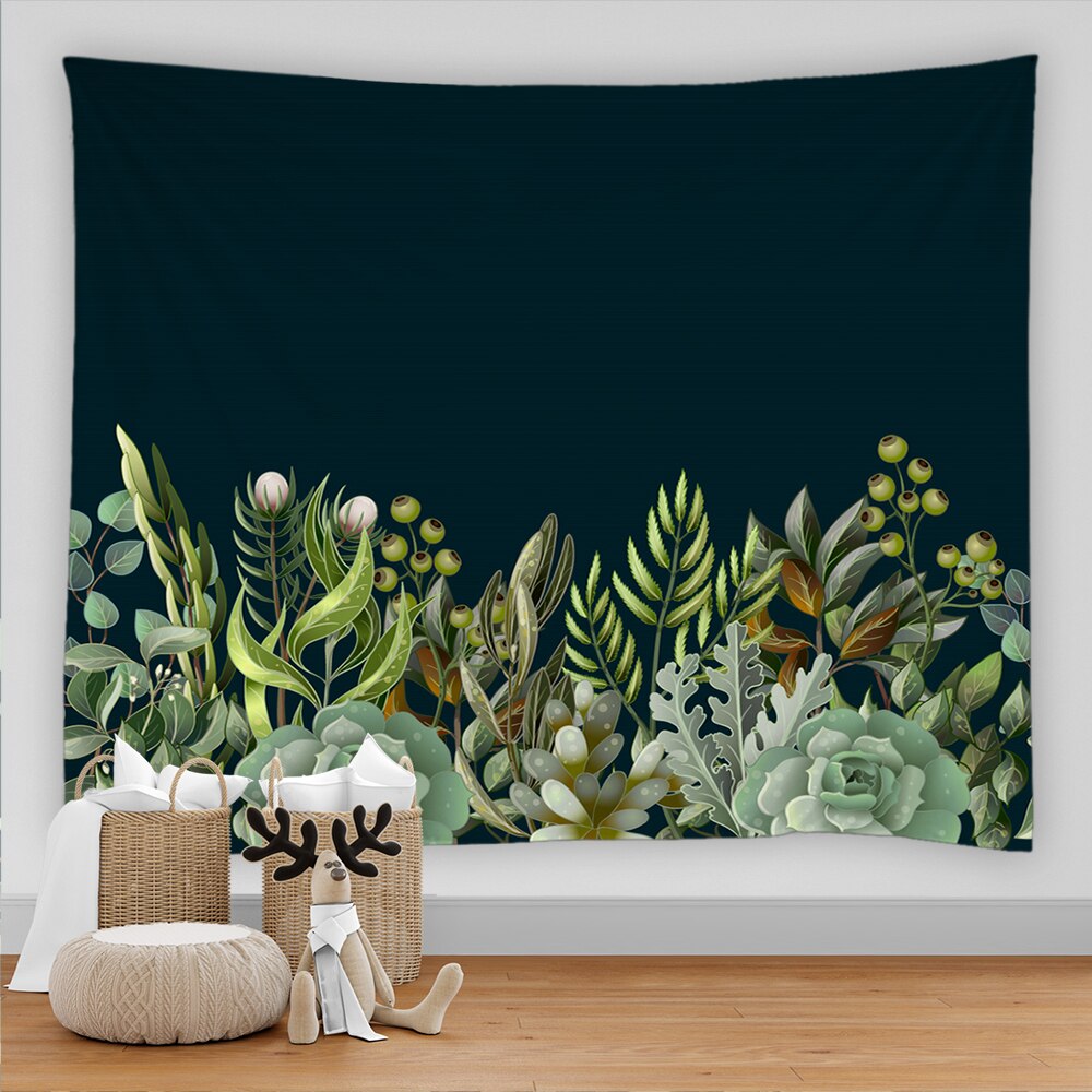 Flowers Butterfly Tapestry Wall Hanging Tropical Leaves Pattern Beach ...