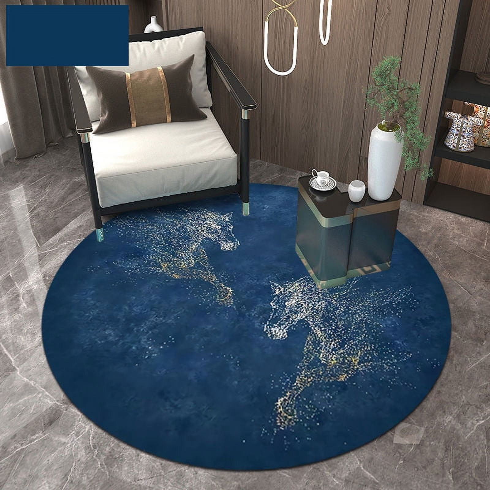 Chinese Style Round Carpet for Living Room Washable Household Bedroom r ...