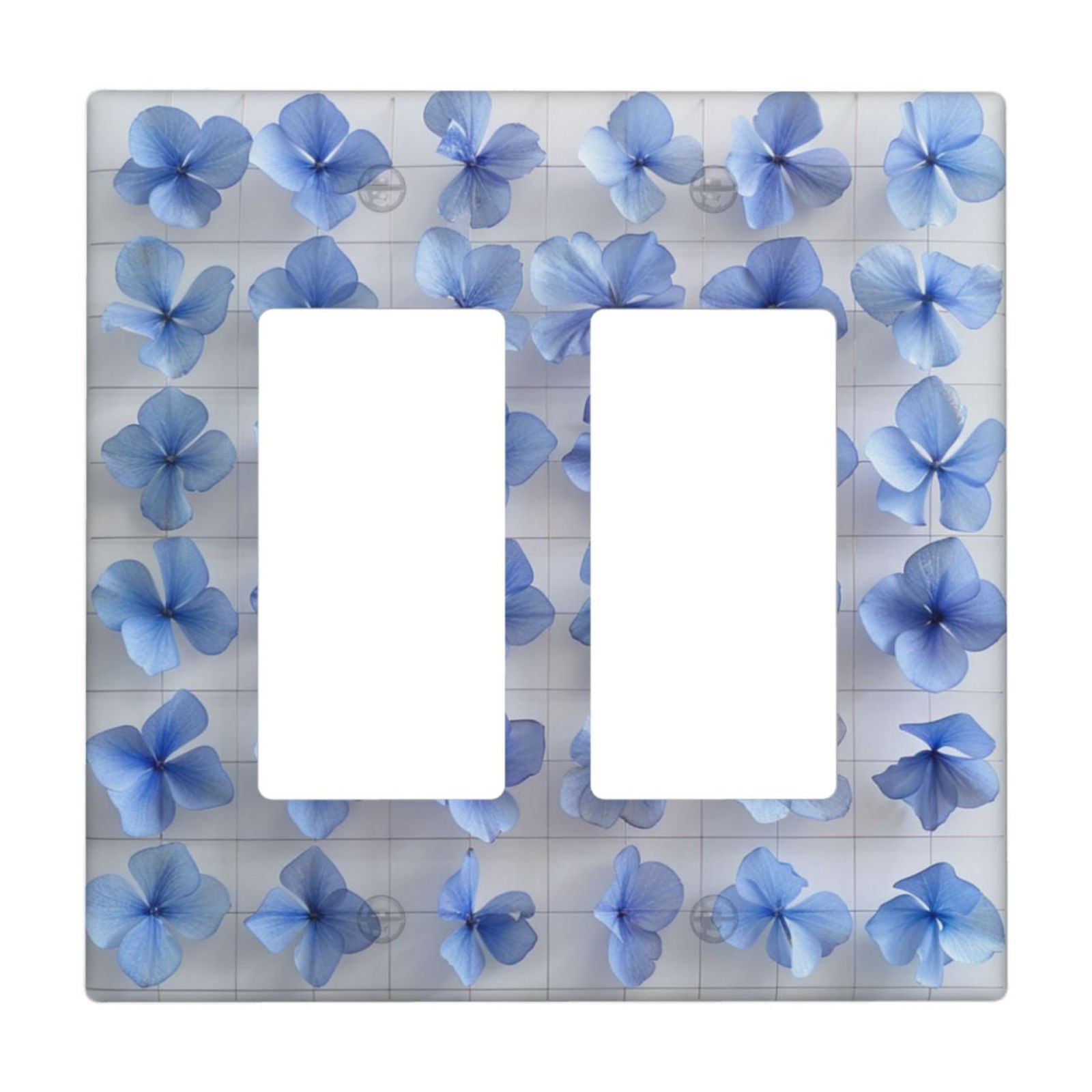 Flowers Cobalt Blue Switch Cover Decorative Wall Plate / 2-Gang / Mid ...