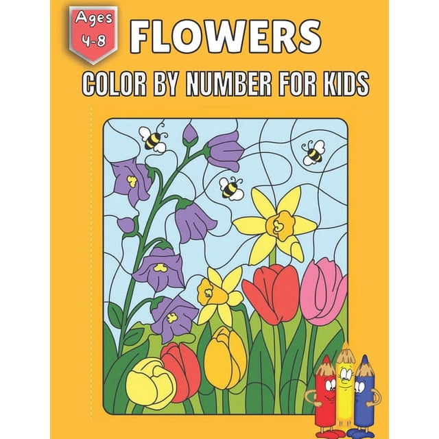 Flowers Color By Number For kids Ages 4-8: Coloring with numeric ...