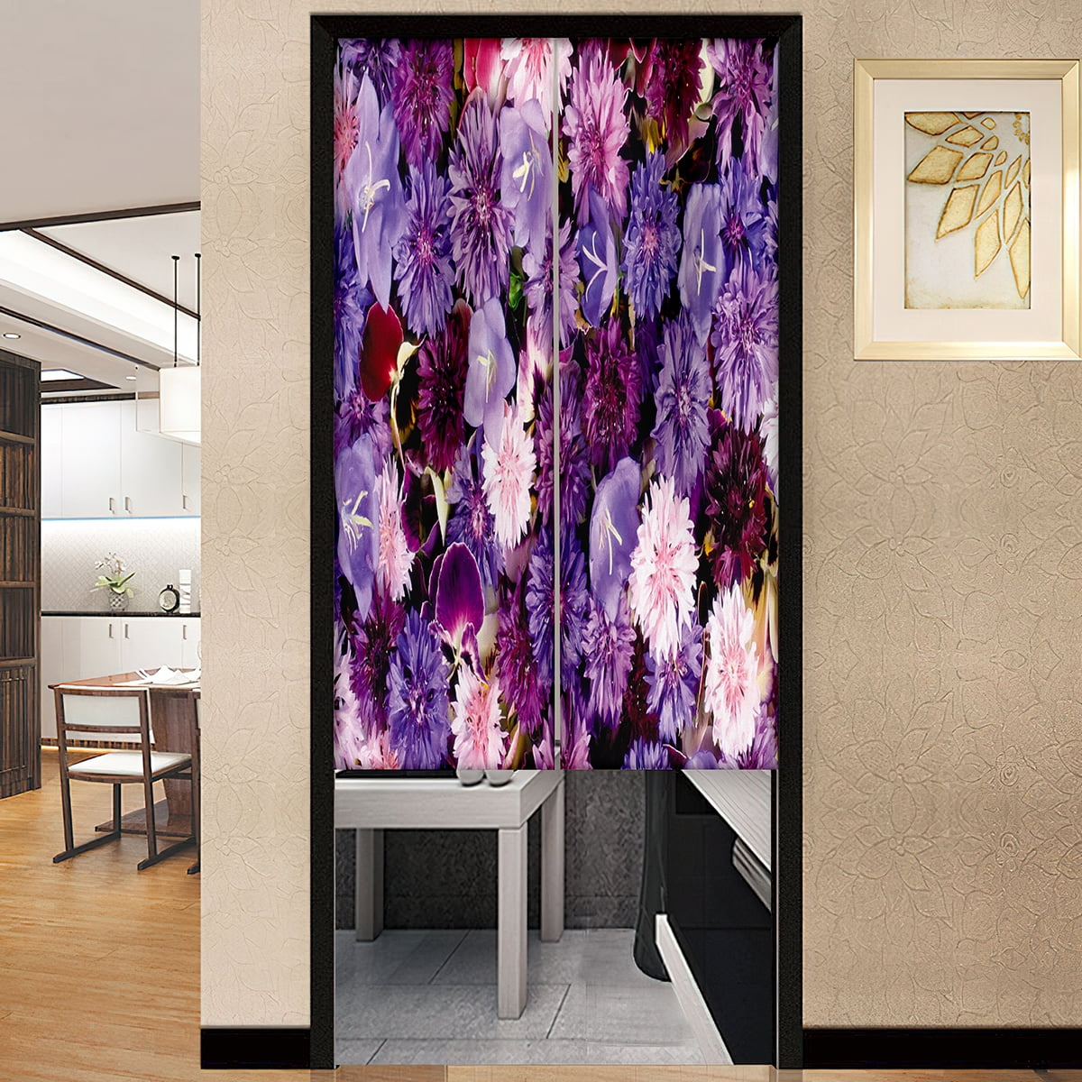 Flowers Colorful Different Basket Japanese Door Curtain Kitchen ...