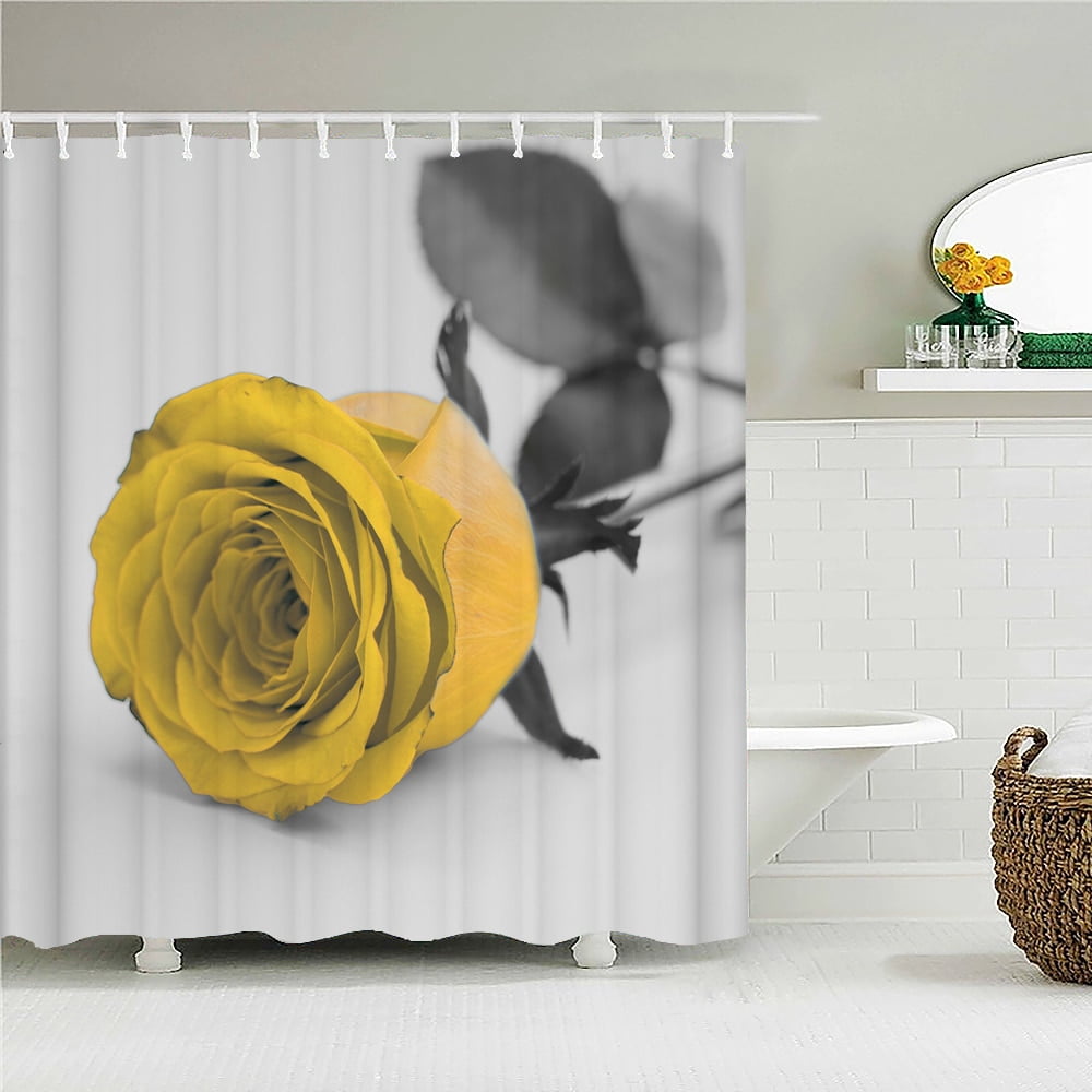Flowers Colorful Roses Waterproof Shower Curtains For Bathroom Bath ...