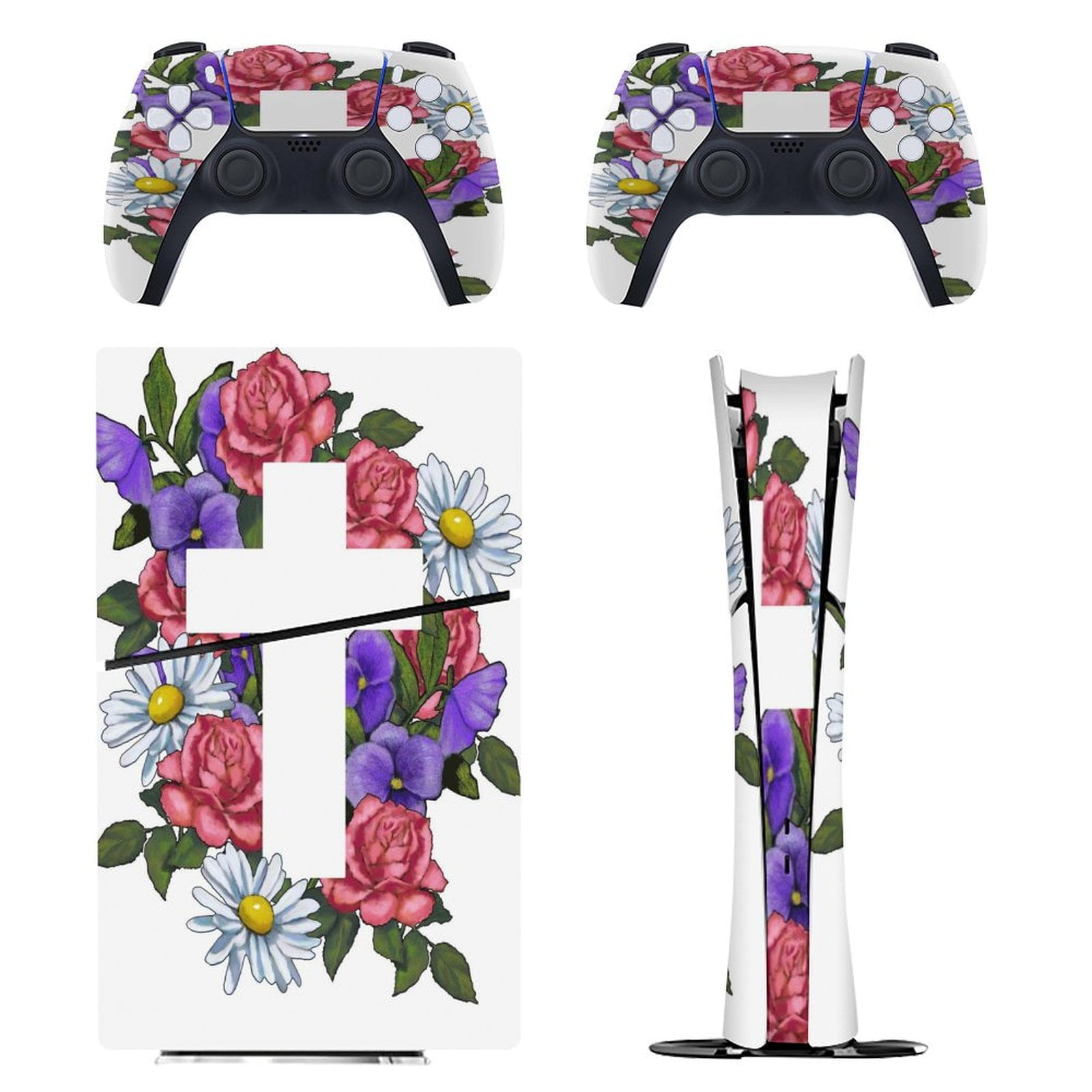 Flowers, Crosses, Faith PS5/PS5 Slim Digital Disc Skin Sticker For ...