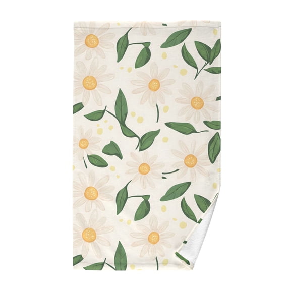 Flowers Daisy Pattern Bath Towel 100% Cotton Soft Thick High Absorbency ...
