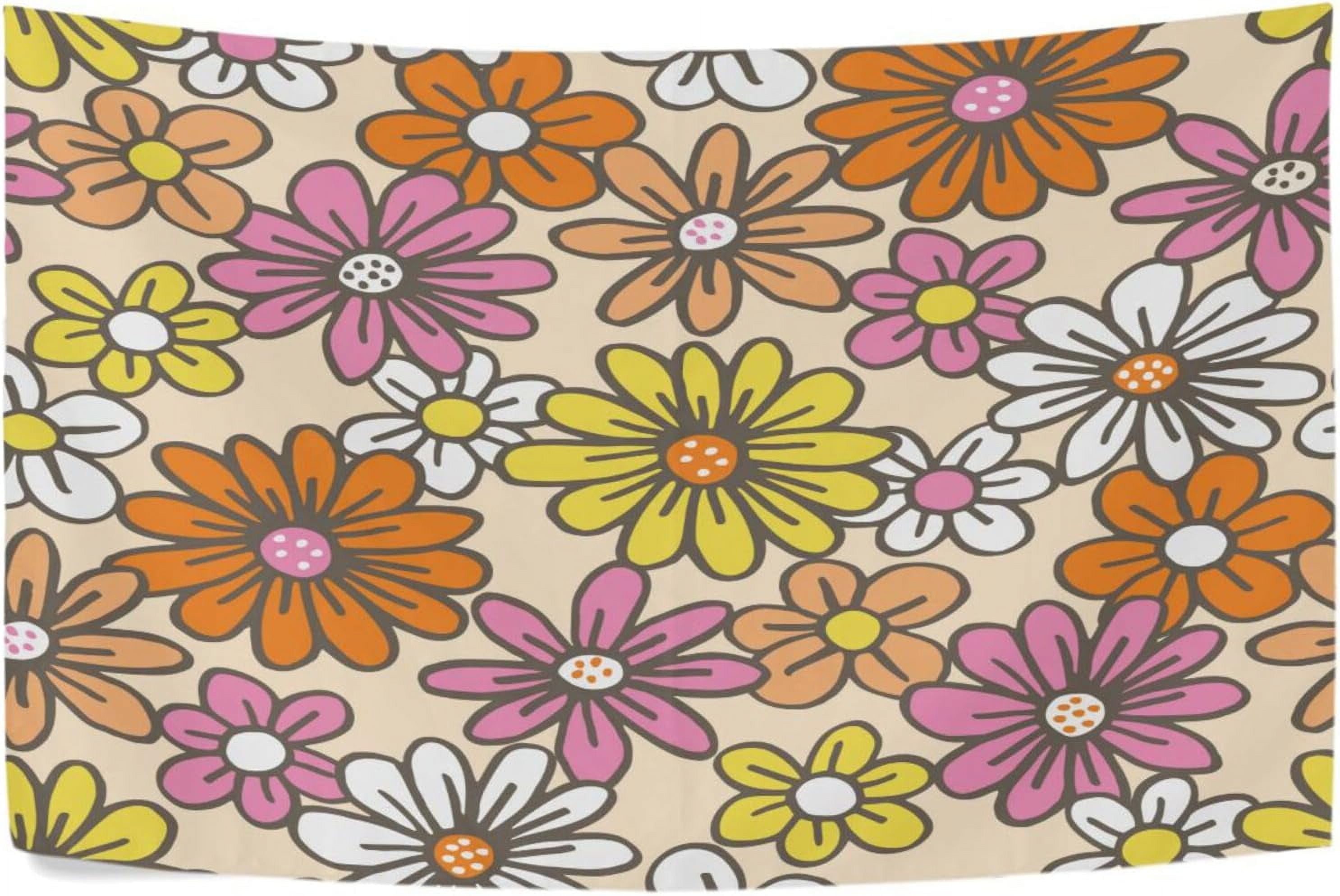 Flowers Daisy Tapestry Aesthetic Tapestry Wall Hanging 60" x 51" Inches ...