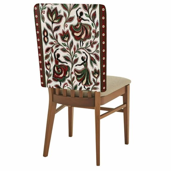 Flowers Dance Chair Back Covers Set of 8, Abstract Red Green Dots ...