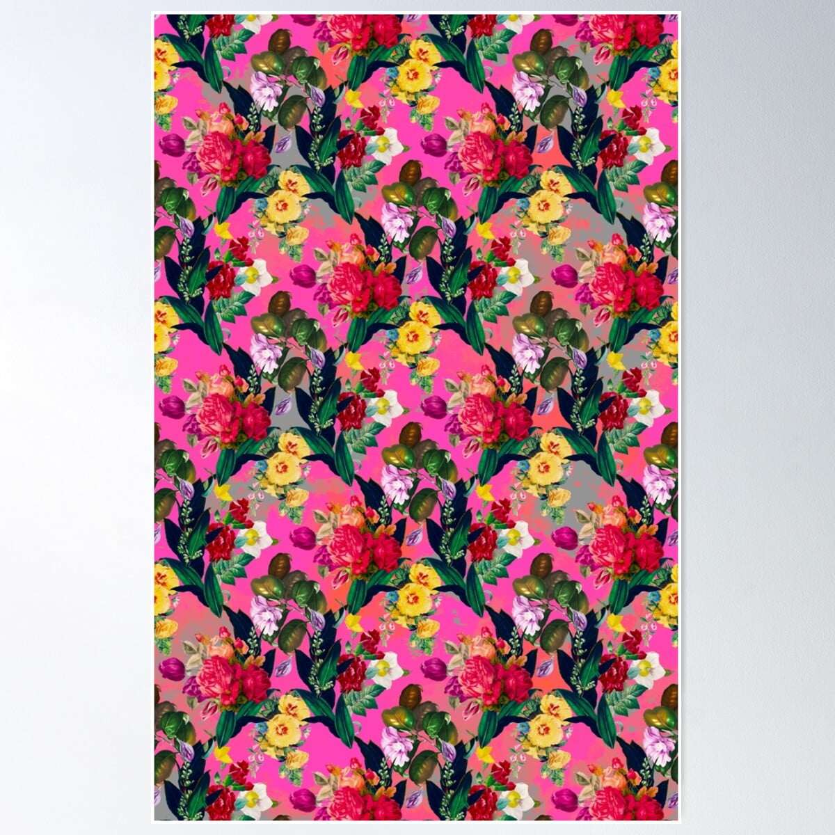 Flowers In A Diamond Floral Pattern, Decorative Pattern, Modern Design ...