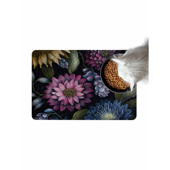 Flowers Doormat Country Pastoral Vintage Dark Pink Blue Yellow Floral ...