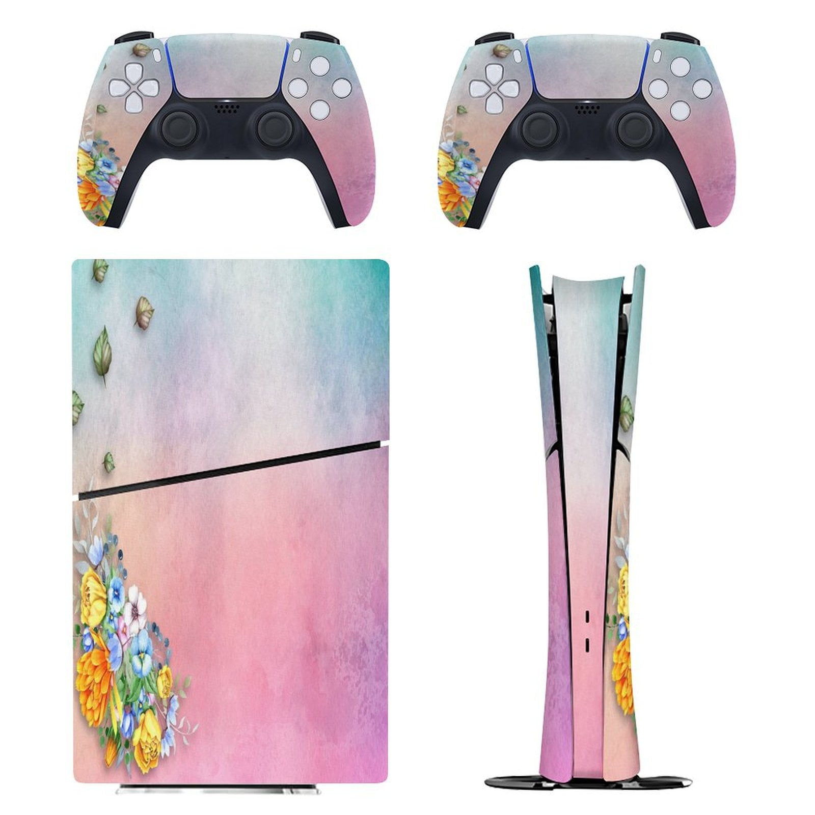 Flowers, Dreamy, Gradient PS5/PS5 Slim Digital Disc Skin Sticker For ...