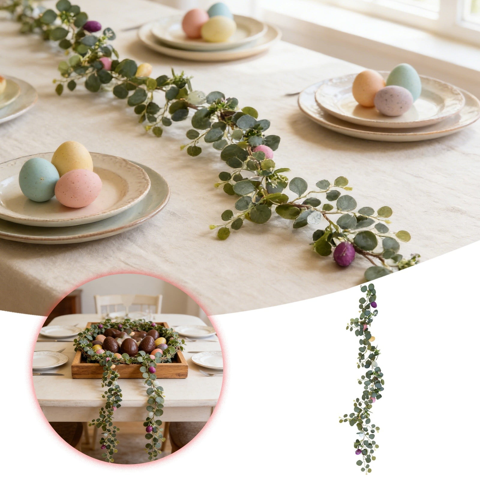 Flowers Easter Egg Vine with Greenery for Home Centerpiece and Holiday ...
