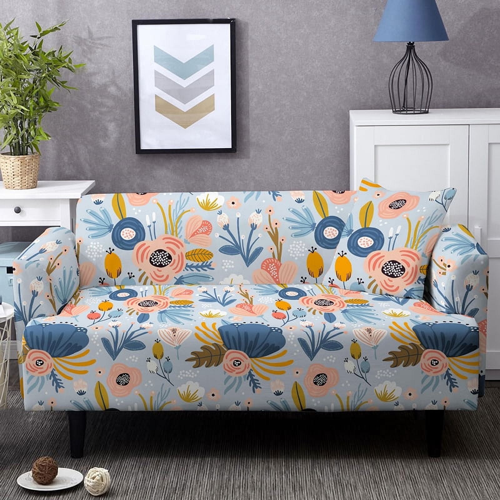 Flowers Elastic Sofa Cover 1/2/3/4 Seater Stretch Corner Couch Covers ...