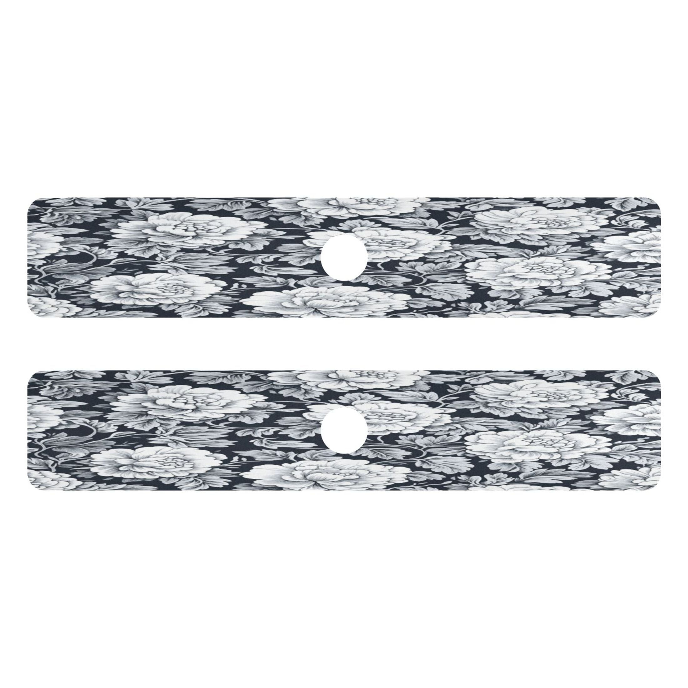 Flowers Elegant Design Extra Long Silicone Algae Sink Mat 30x5.4in 2 ...