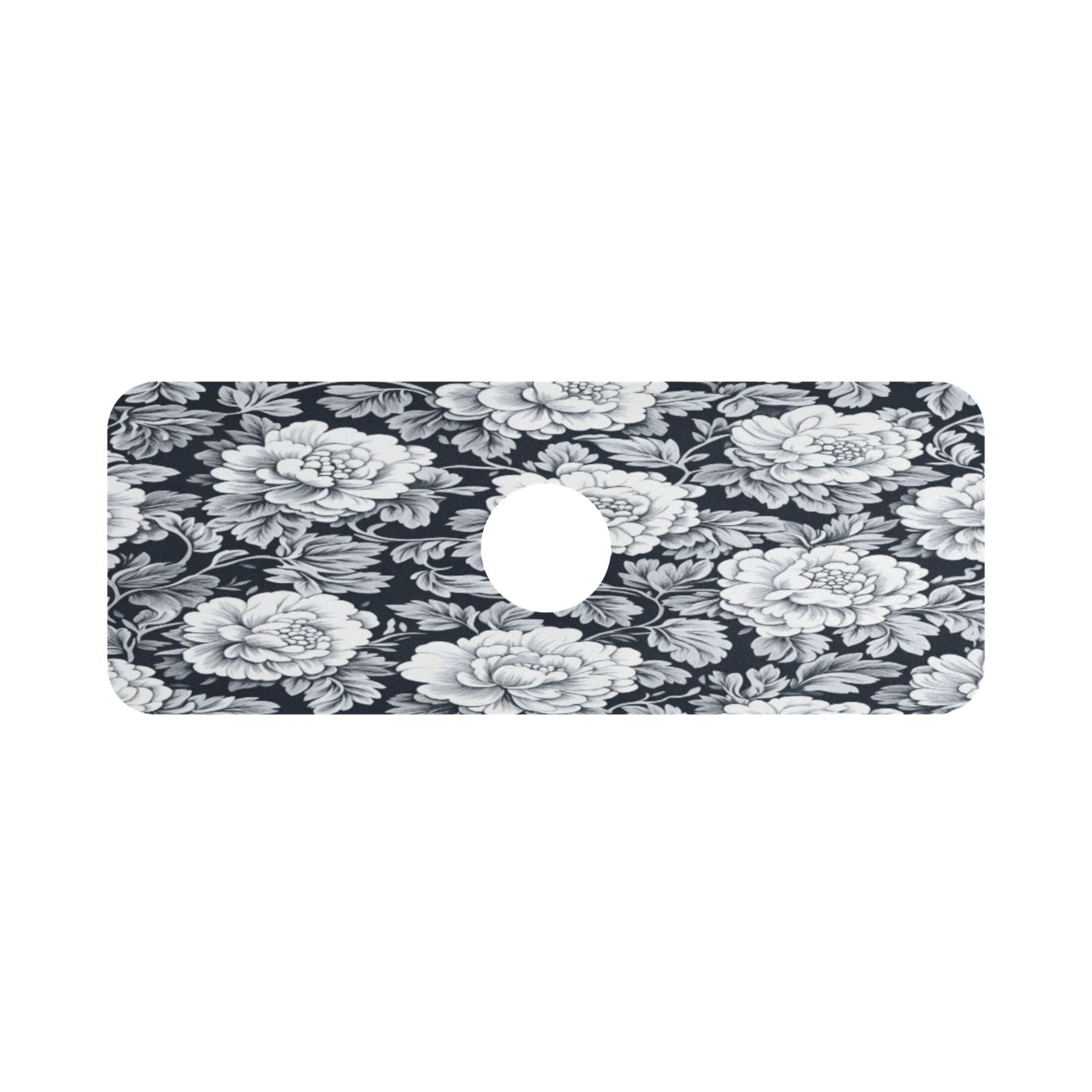 Flowers Elegant Design Single Compact Faucet Drying Pad 14.7x5.4in ...