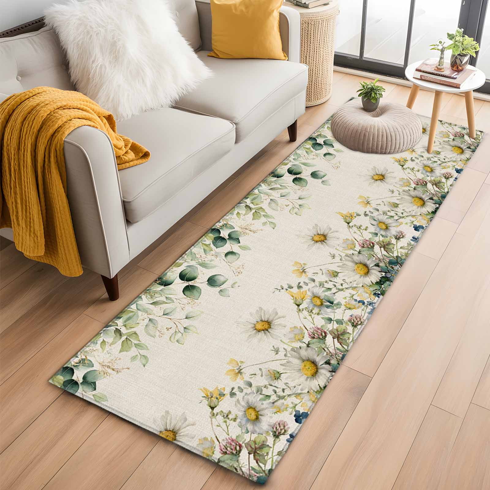 Flowers Eucalyptus Kitchen Runner Rug 2x6 Washable Runners for Hallway ...