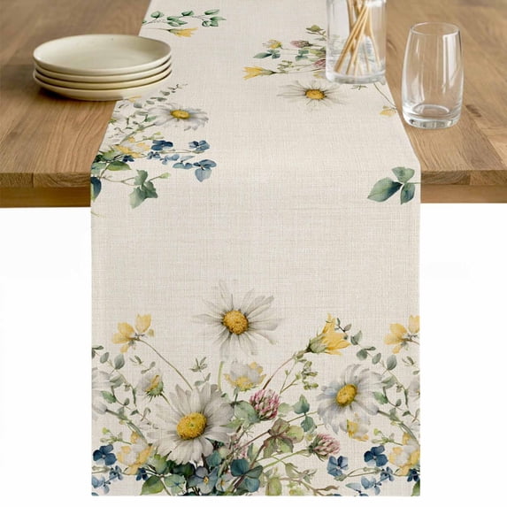 Flowers Eucalyptus Table Runner 90 Inches Long Farmhouse Dress Scarves ...