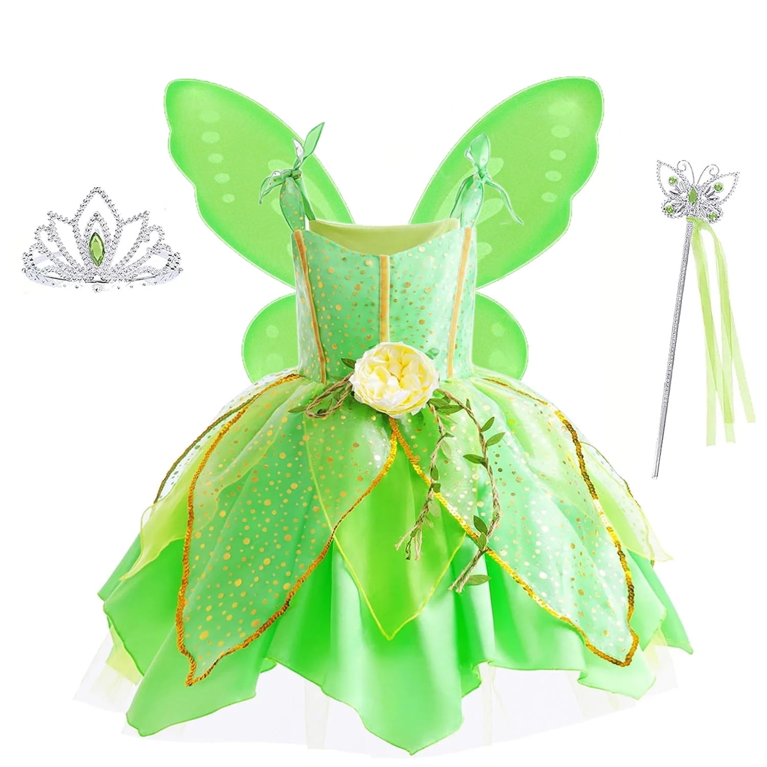 Flowers Fairy Costume Princess Dress Up Set for Girls Tinker Bell ...