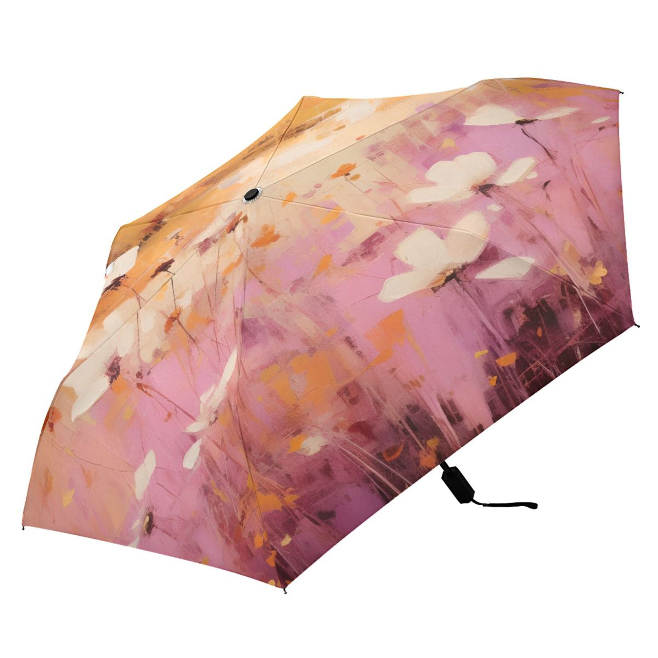 Flowers Field Compact Folding Umbrella for Rain Windproof Travel ...