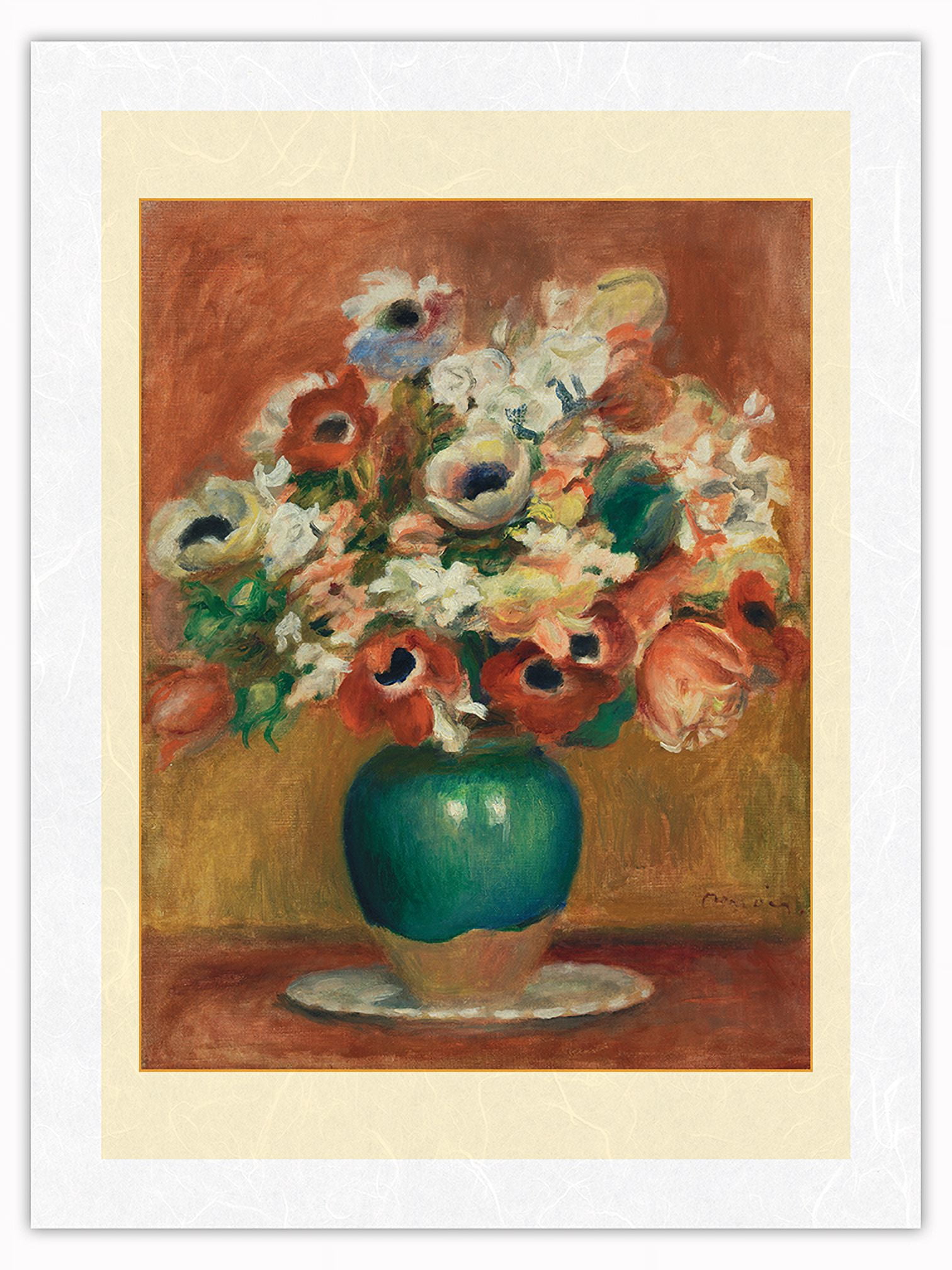 Flowers (Fleurs) - From an Original Color Painting by Pierre-Auguste ...