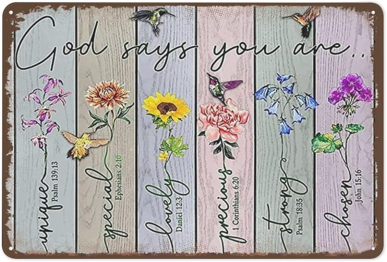 Flowers Floral Decor,God Says You Are Lovely Strong Chosen Signs ...