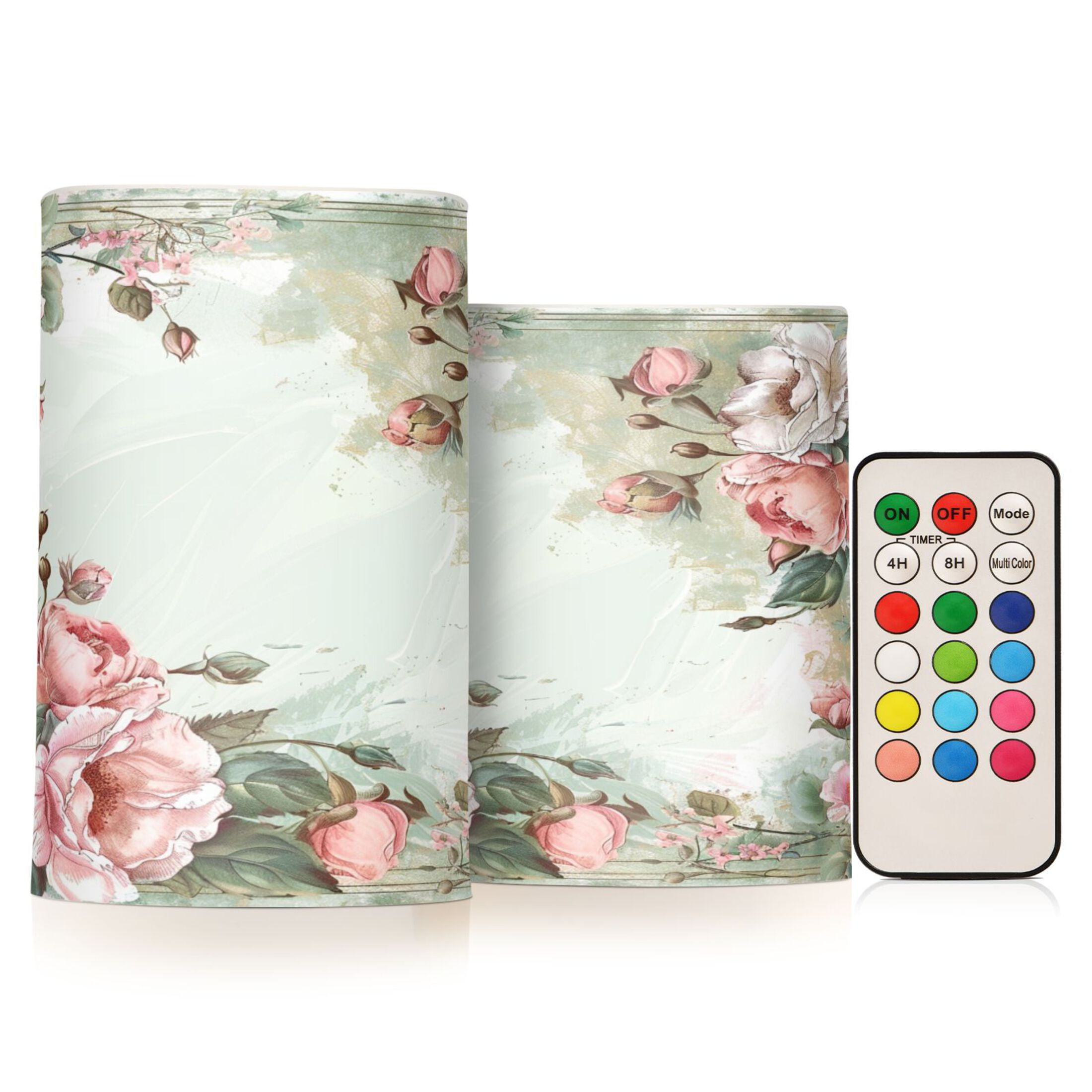 Flowers Floral Frame Flameless Candles LED Lights Battery Operated ...