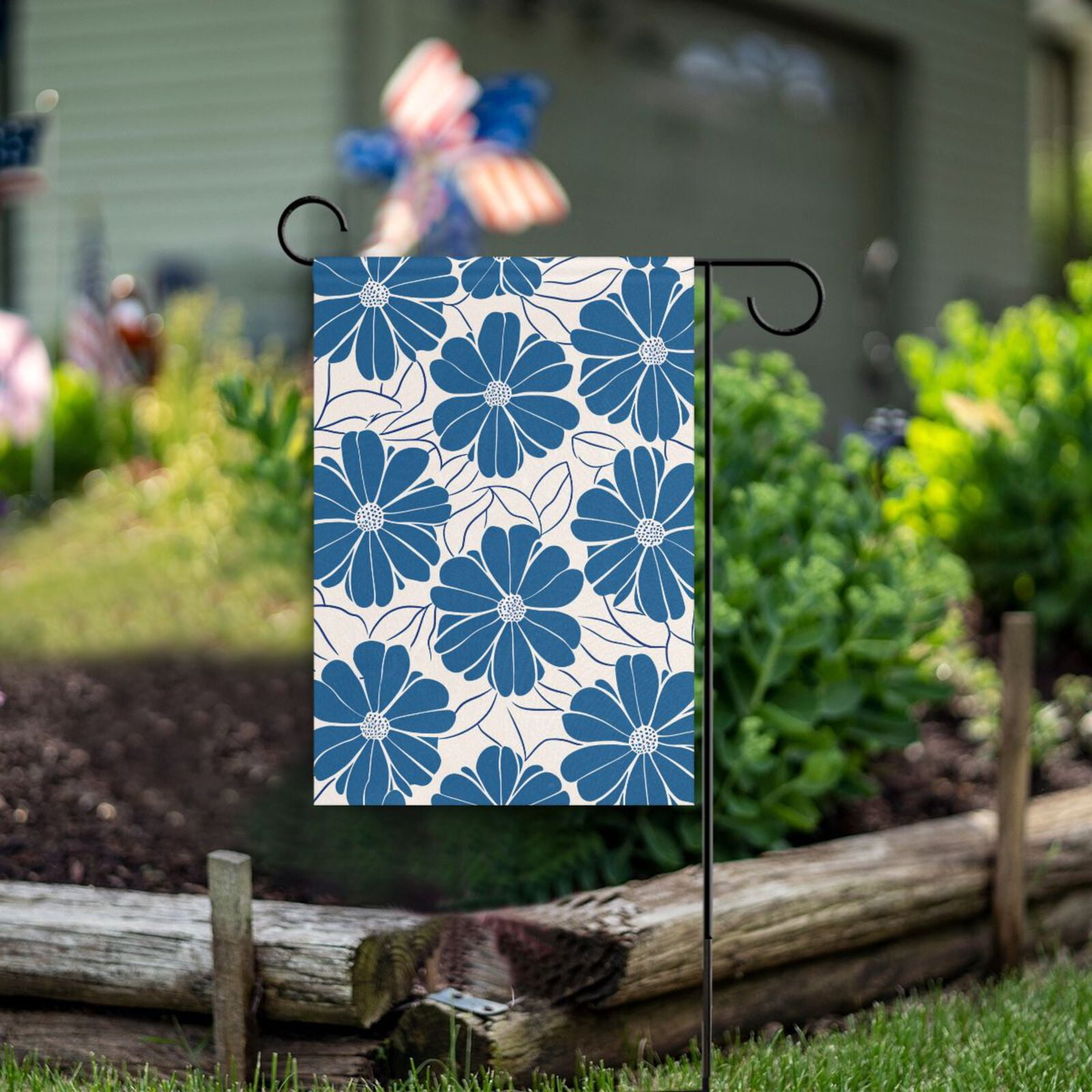 Flowers Floral Garden Flag Double Sided Outdoor Banners for Courtyard ...