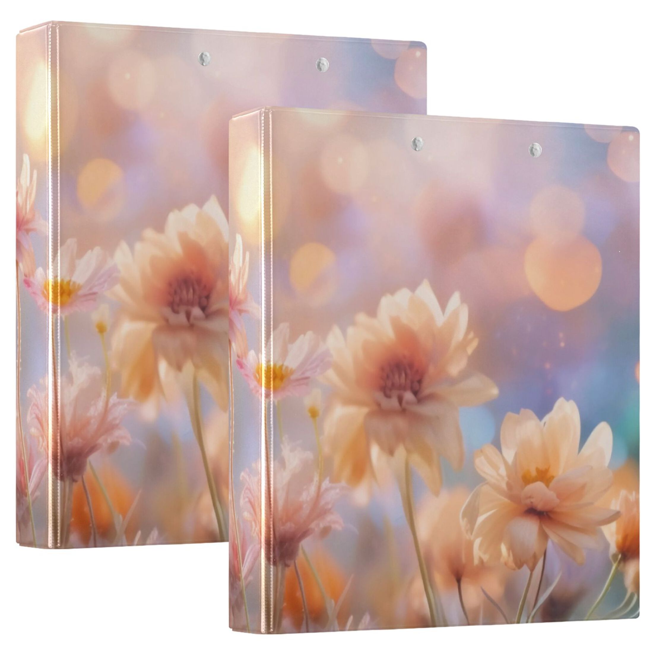 Flowers Floral Hardcover 3 Ring Binder 1.5 inch Round Rings with ...