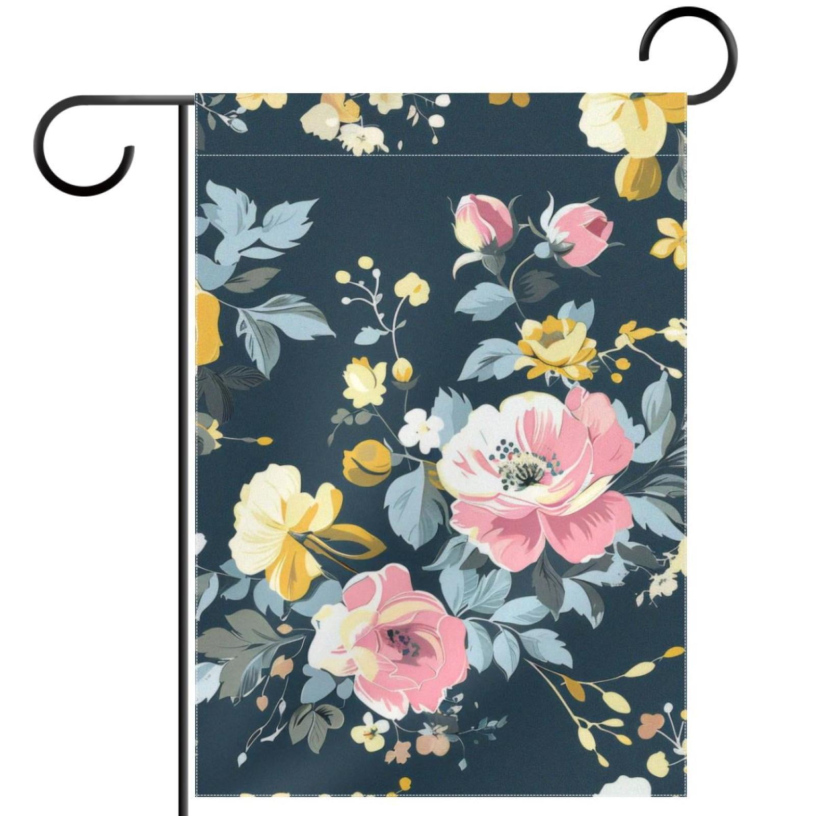 Flowers Floral Pattern Decorative Garden Flag for All Seasons, 12 x 18 ...