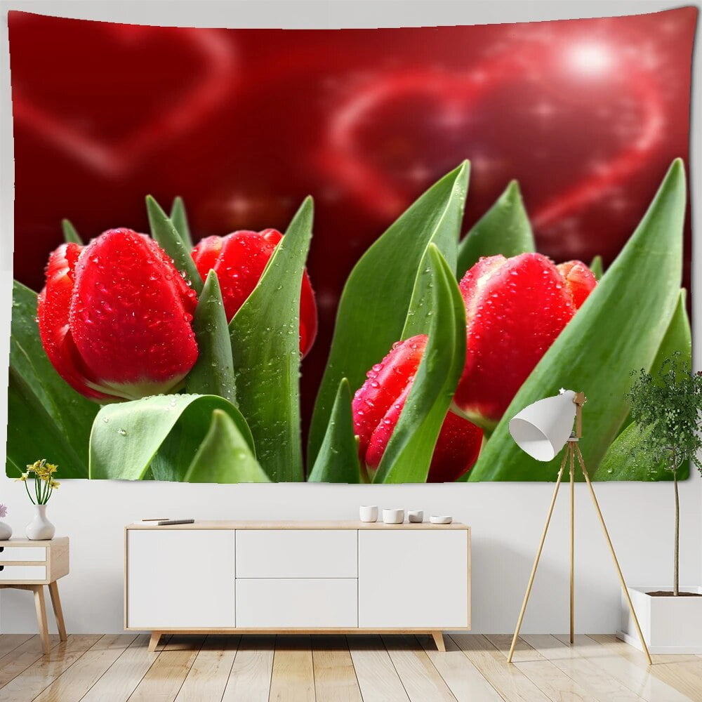 Flowers Floral Tapestry Wall Hanging Cloth Tapestries Carpets Dorm Art ...
