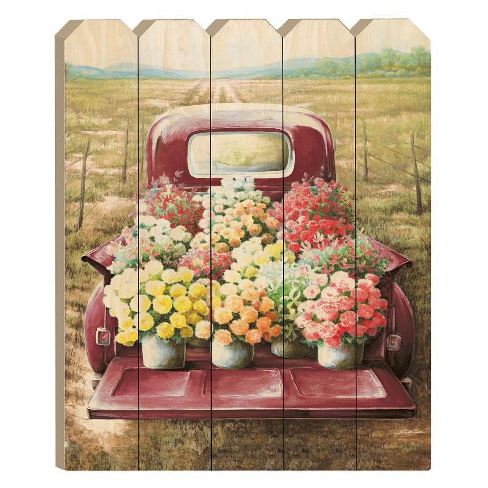 Flowers For Sale By Dee Dee Printed on Wooden Picket Fence Wall Art ...