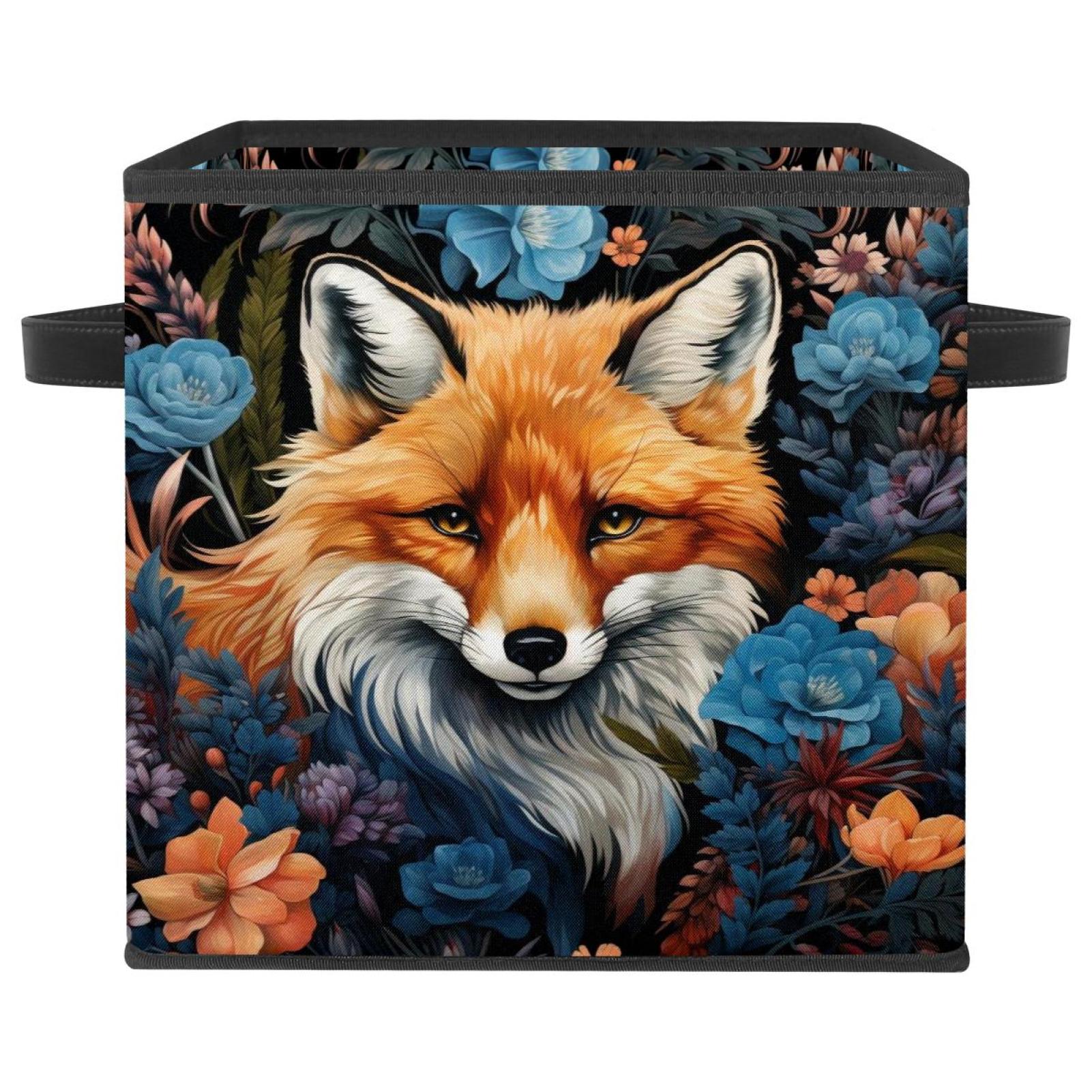 Flowers Fox Storage Bins, Extra Large Closet Storage Cube for ...