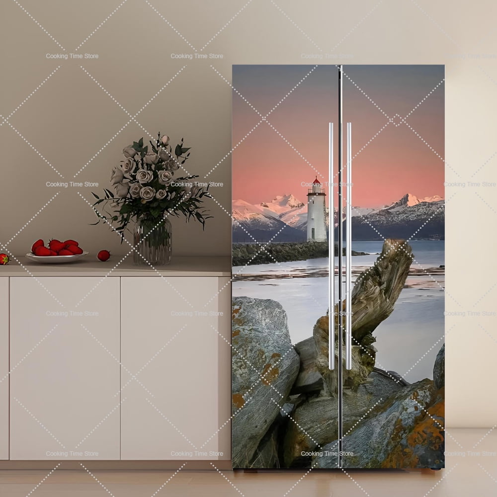 Flowers Fridge Wrap Stickers Peel and Stick Vinyl Sunset Sunset ...