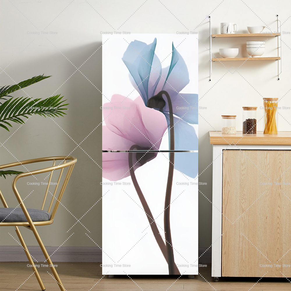 Flowers Fridge Wrap Stickers Peel and Stick Vinyl Sunset Sunset ...