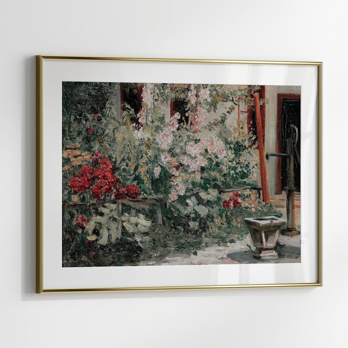 Flowers Garden, Summer Cottage, European Antique Wall Art, French ...