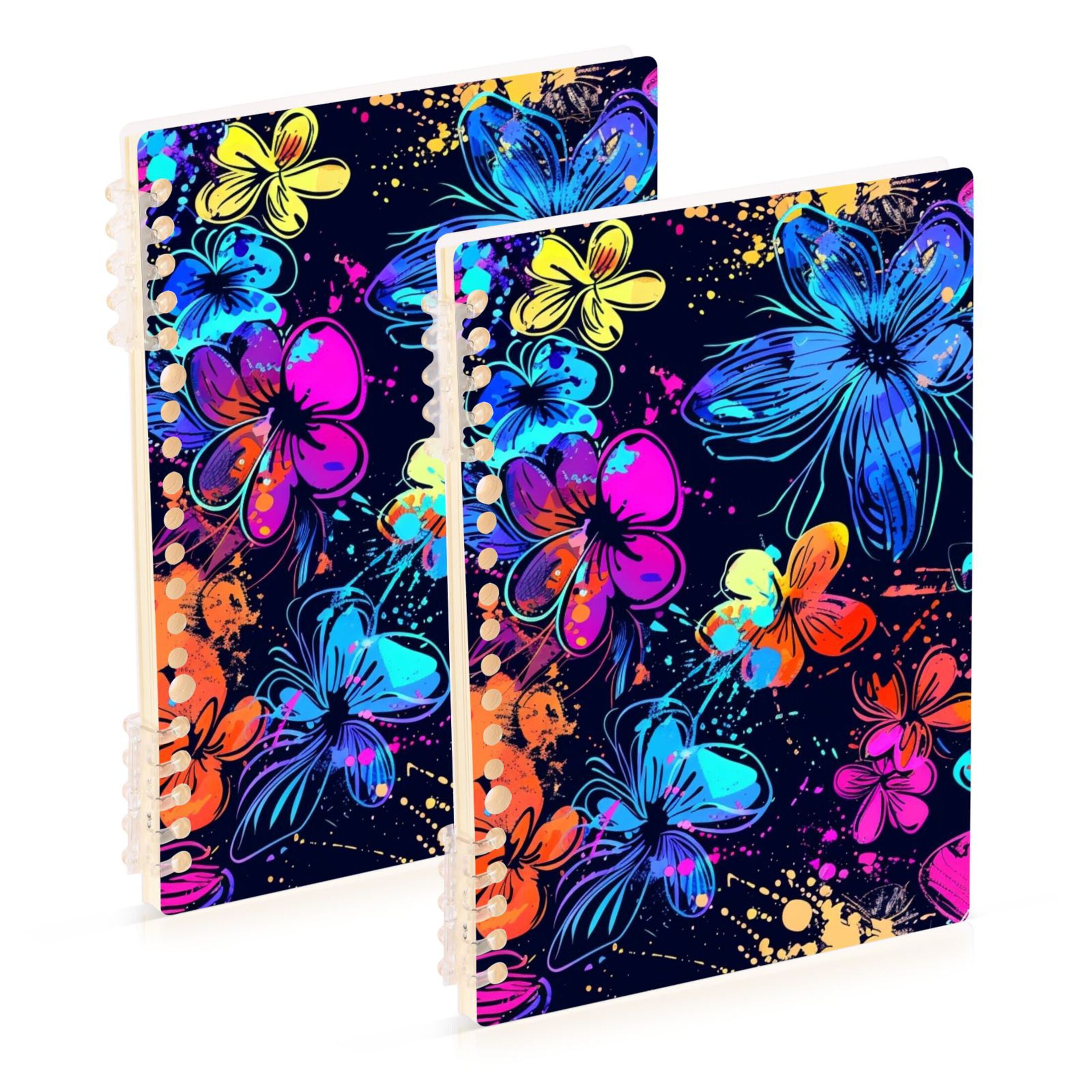 Flowers Graffiti Ring Binder Notebook Journey Note Diary College Ruled ...