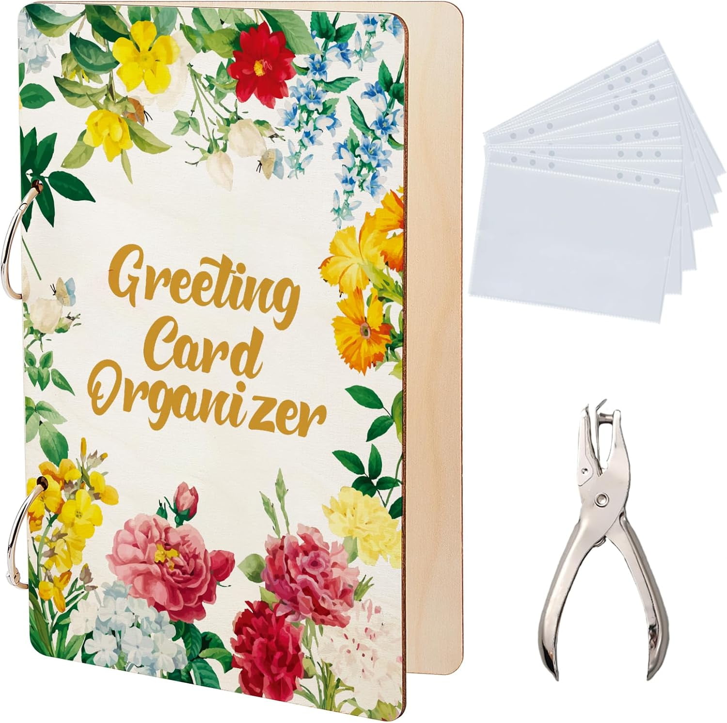 Flowers Greeting Card Organizer Colorful Wedding Journal Cards Keeper ...