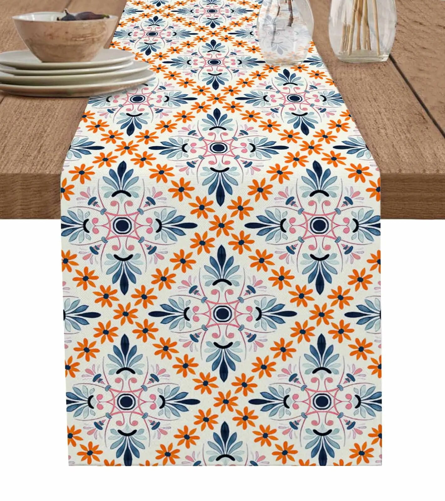 Flowers Hand Painted Watercolor Table Runner Wedding Decor Table Runner ...