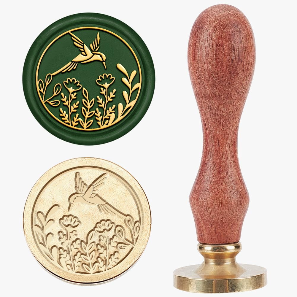 Flowers Hummingbird Wax Seal Stamp 25mm Vintage Bird Wildflower Sealing ...