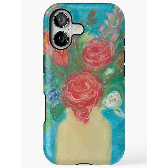 Flowers In Yellow Vase Paint Phone Case for iPhone 11 12 13 14 15 16 17 ...