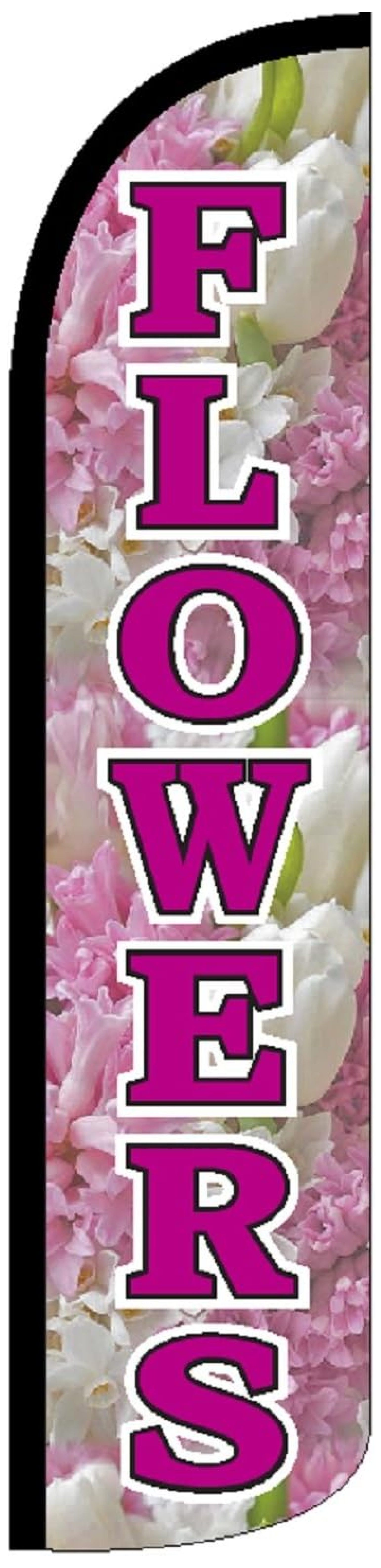 Flowers King Sized Single Flag | 30" L x 138" W Flowers Flag Sign for ...