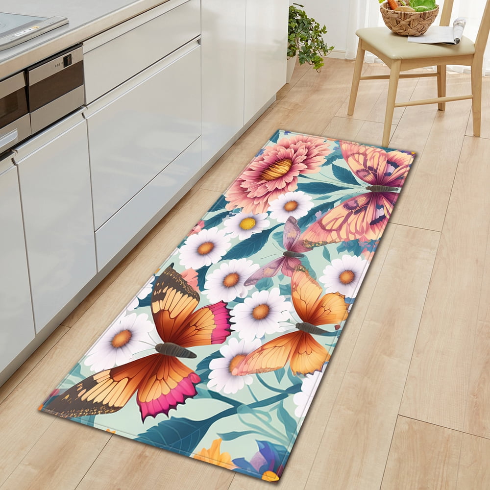 Flowers Kitchen Rug Home Living Room Balcony Children Bedroom Floor ...