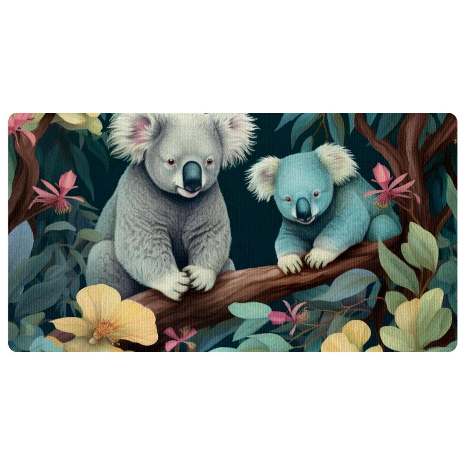 Flowers and Koalas Deluxe Kitchen Mats for Floor - Anti Fatigue, Large ...