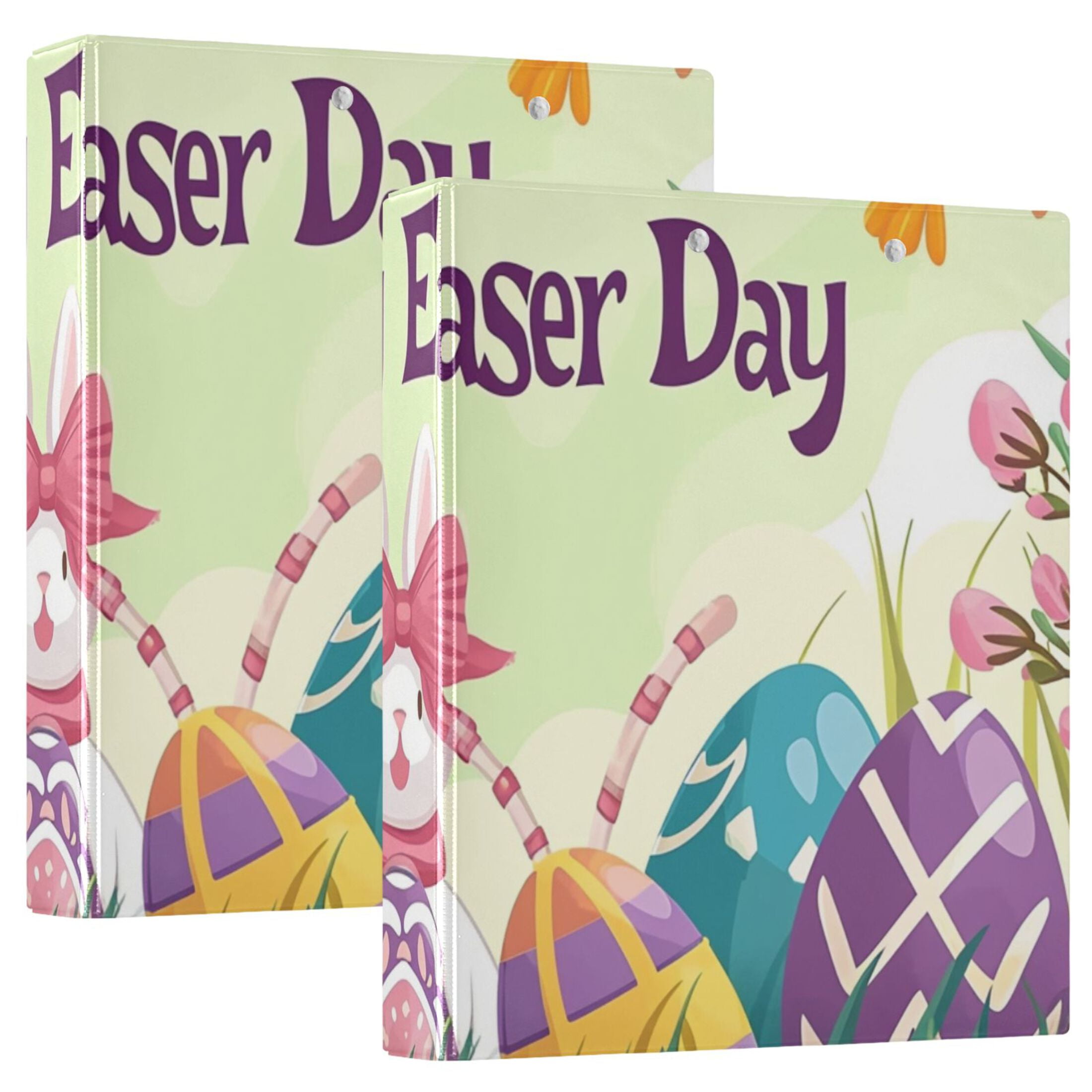 Flowers Leaves Easter Day Eggs 3 Ring Binders 1.5 inch Hardcover File ...